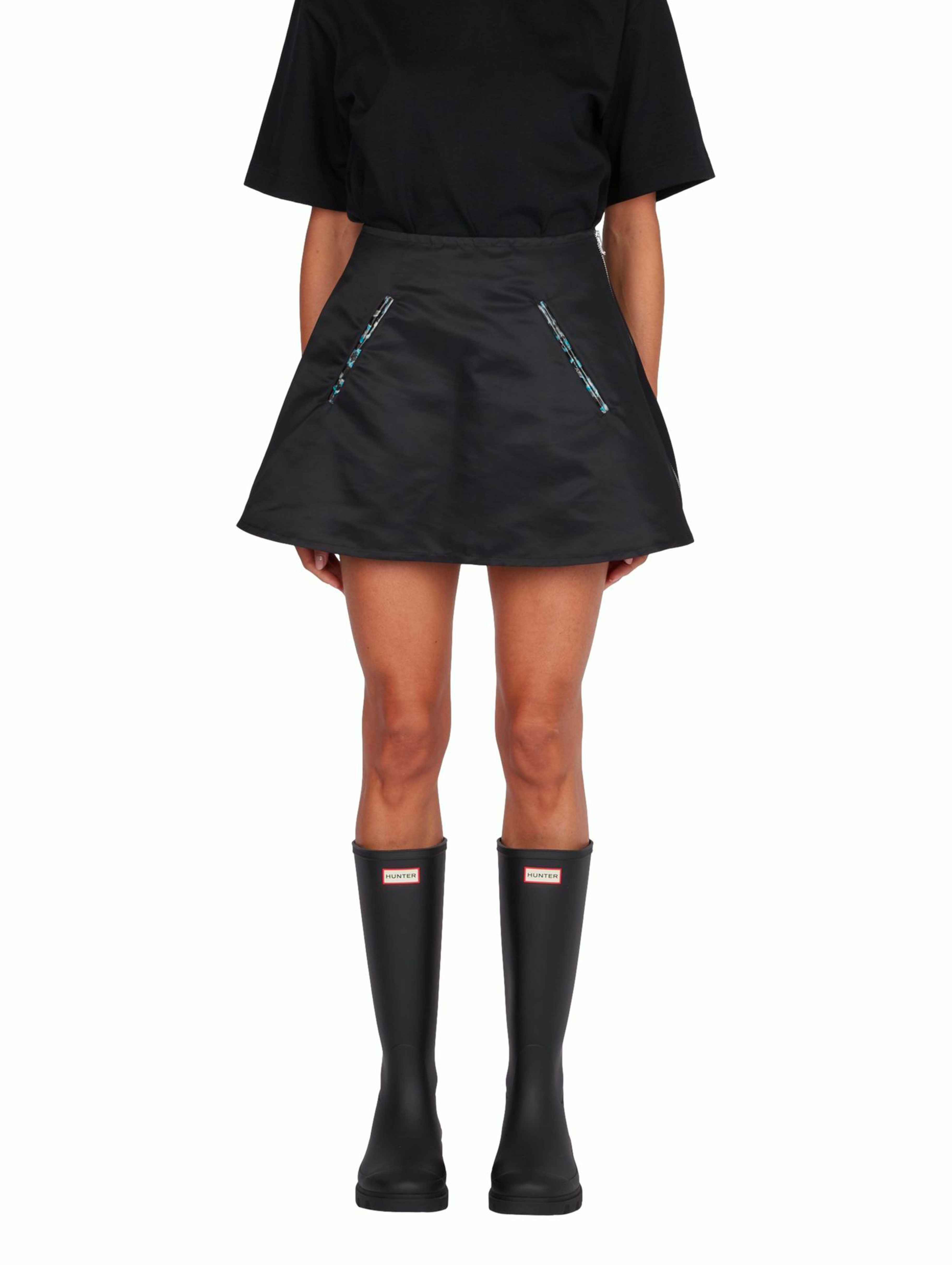 Black nylon mini skirt – SONNEY signature recycled trim